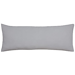 ROYALE LINENS Body Pillow Cover - Double Brushed 1800 Microfiber - 20"x54" with Hidden Zipper Closure - Wrinkle & Fade Resistant - Super Soft Body Pillowcase 2 Pack (Silver, Pack of 2)