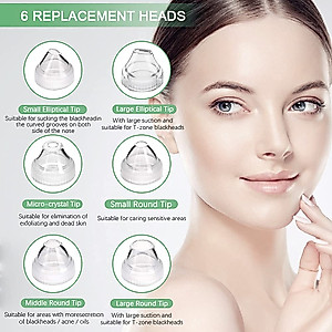 Blackhead Remover Pore Vacuum, 【[FDA Certification] 】WiFi Visible Facial Pore Cleanser with HD Camera Pimple Acne Comedone Extractor Kit with 6 Suction Heads Electric Blackhead Suction Tool