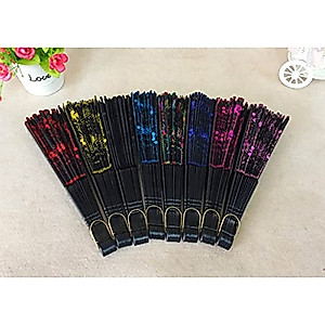 RAZZUM 2 Pcs Handmade Sequins Peacock Dancing Fans Foldable Fan Sequin Fan Hand Fans for Women Peacock Fan Folding Fan Spanish Hand Fan Flower Folding Fan Summer Handheld Fan Silk Fan Fan