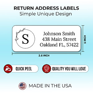 Return Address Labels Personalized Stickers – 60 Personalized Address Labels Self Adhesive, Simple Flat Sheet Return Address Stickers for Envelopes, Quality Custom Address Labels, Return Label