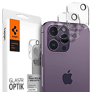 Spigen Camera Lens Screen Protector [GlasTR Optik] Designed for iPhone 14 Pro Max/iPhone 14 Pro [Case Friendly] - Clear [2 Pack]