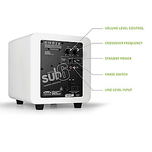 Kanto SUB6 6-inch Powered Subwoofer - Matte White