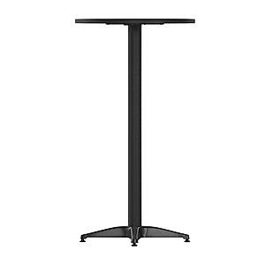 Flash Furniture Mellie 23.25" Round Aluminum Indoor-Outdoor Bar Height Table with Flip-Up Table, Black