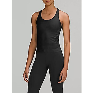 LASLULU Womens Summer Crop Tops Sexy Cropped Tank Top Sleeveless Muscle Tank Compression Exercise Gym Yoga Tops Summer Running Shirts Activewear(Black Medium)