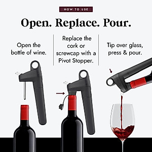 Coravin Pivot Plus Wine Preservation System - Preserve Wine for 4 Weeks - Pivot System, 1 Wine Aerator Attachment, 2 Capsules, 2 Wine Bottle Stoppers & 1 Bottle Sleeve - By-the-Glass Wine Saver