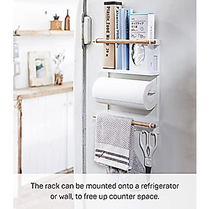 Yamazaki Home Tosca Magnetic Kitchen Storage Rack – Refrigerator Organizer Wall Holder
