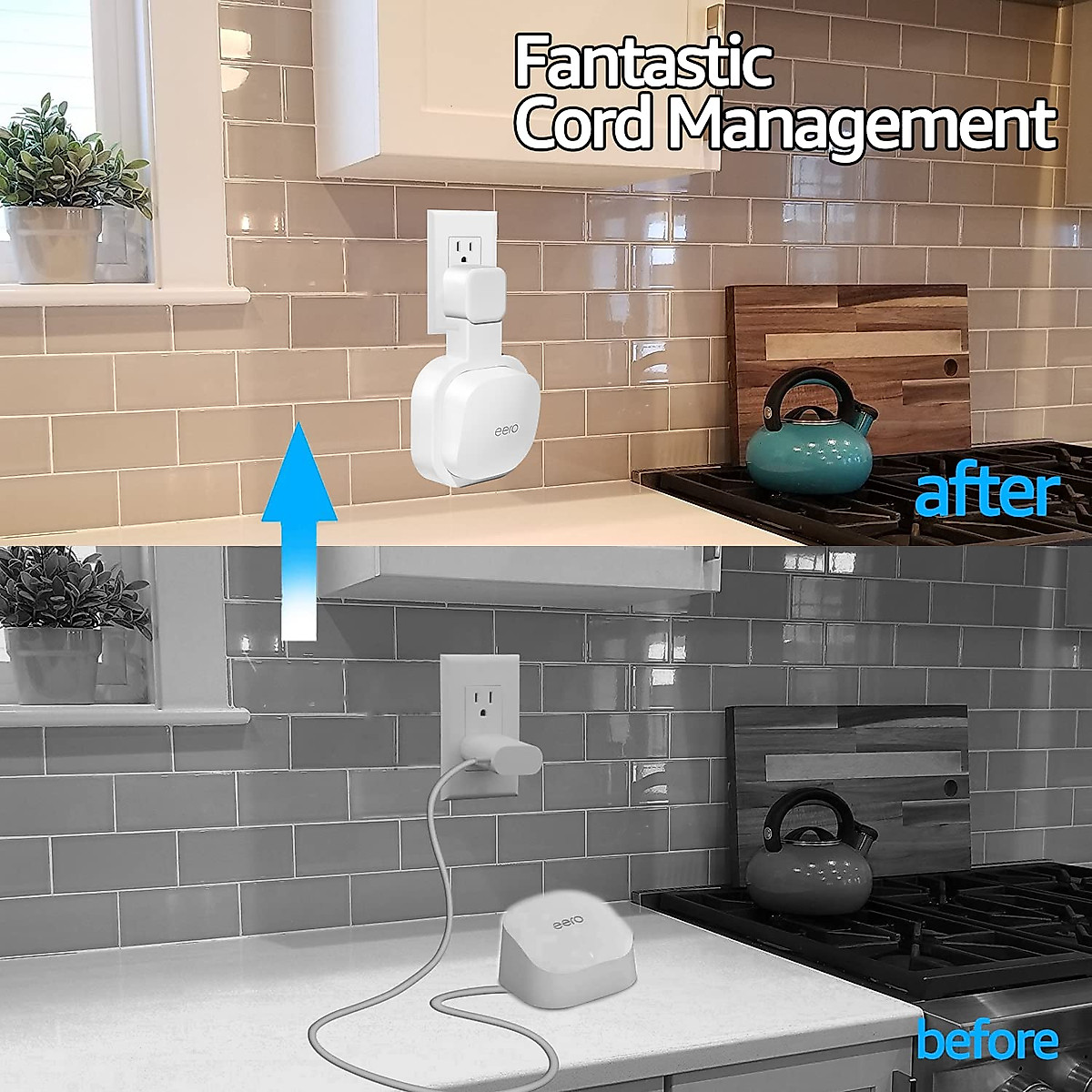 Wall Mount ONLY for eero 6 Dual-Band mesh WiFi System, eero 6 Wall Mount, Outlet Wall Mount for eero 6 Router and Extender (1)