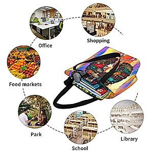 LMSM Tote Bag For Women Black Girl Handbags Shoulder Bags, Top Handle Satchel Bags For Work Travel Shopping With Zipper