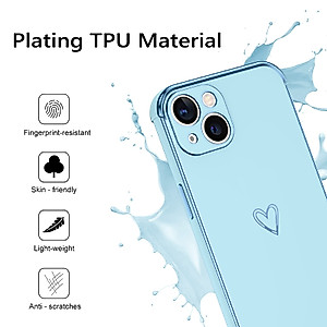 BENTOBEN for iPhone 13 Mini Phone Case, Cute Heart Pattern Slim Fit Soft Flexible Shockproof TPU Bumper Protective Women Girls Boys Men Non-Slip Lightweight Cover for iPhone 13 Mini 5.4 Inch, Blue