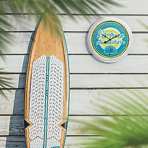 La Crosse Technology 433-3841MV2T 15.75" Indoor/Outdoor Quartz Clock with Temp-Margaritaville It’s 5 O’Clock Somewhere