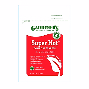 Gardeners Supply Company Super Hot Compost Starter | Compost Pile and Kitchen Waste Ultimate Booster | Activates 8 Bushels of Composts Materials Pile | 7 Pound Resealable Bag