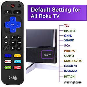 [w/Cover] 1-clicktech for【Roku TV, Roku Box】 2-in-1 for TCL Hisense ONN. All Built-in Roku TV, and for Roku 1/2/3/4 Express Ultra LT HD XDS (Remote + Purple Cover)