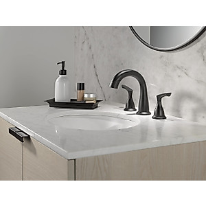 Delta Faucet Broadmoor Pull Down Bathroom Faucet Black, Bathroom Pull Out Faucet, Widespread Bathroom Faucet 3 Hole with Magnet Dock, Bathroom Sink Faucet, Matte Black 35765LF-BLPD