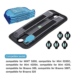 JIANWEI Vacuum Cleaner Mop Pad, 11pcs Reservoir Pad Set Parts Compatible for for Irobot Braava 380t 380T 320 Mint 4200 5200, Pro-Clean Mopping Clean Reservoir Pad(as Shown)