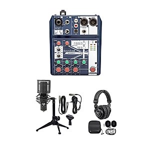 Gaming Twitch Stream Recording Bundle Soundcraft Mixer+Headphones+Pro Mic+Tripod
