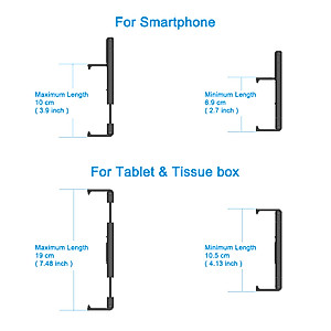TFY Universal Kitchen Wall Mount for Tablet, eReader and Smartphones, for iPad Air, Mini, iPad Pro 10.5 inch, Wall Holder (Black)
