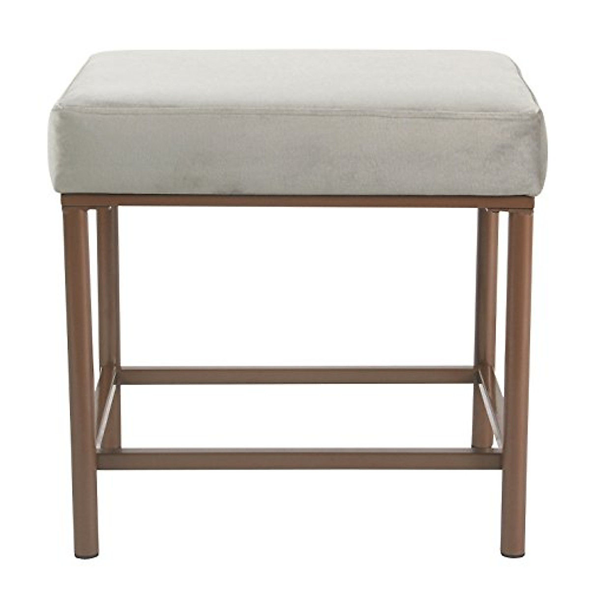 Spatial Order Hudson Modern Velvet Ottoman, Gold Metal Frame, Black