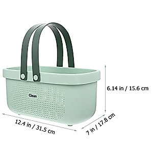 Zerodeko Shower Caddy Basket Plastic Toiletry Bag Bin Cleaning Caddy Organizer Storage Tote with Handles for Bathroom College Dorm Room Green