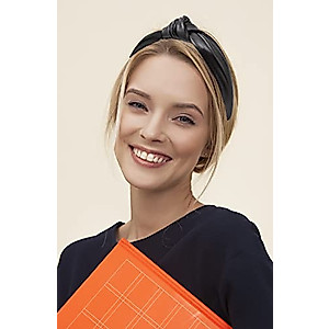 YETASI Headbands for Women Black Trendy Head bands for Women's Hair Leather Knotted Headband for Women is a Top Knot Womens Headbands Fashion Designer