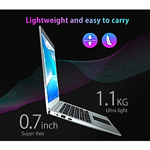 WAKST Laptop Windows 11, 13.3-inch Intel E3950 2.0 GHz Intel HD Graphics 500, 6GB RAM + 128GB SSD, Thin and Light Laptop, WPS Office, USB 3.0, Bluetooth, MHDMI, Grey