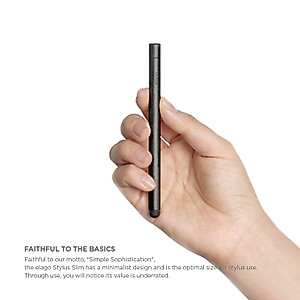 elago Premium Aluminum Stylus Pens for All Touch Screen Tablets/Cell Phones [Slim][Black], Replaceable Tip, Extra Tip Included, Compatible with iPhone, iPad, Galaxy S Series, Galaxy Tab, Kindle Fire