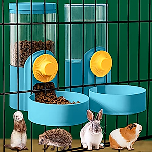 Kenond 40oz Hanging Automatic Pet Food Water Dispenser, Auto Gravity Pet Feeder and Waterer Set, Cage Cat Food Bowl Dog Feeding Station for Puppy and Kitten Rabbit Chinchilla Hedgehog Ferret …