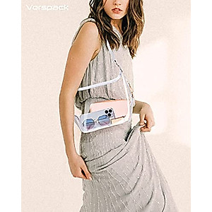 Vorspack Clear Bag Stadium Approved - Clear Purse for Women Clear Crossbody Bag with Adjustable Strap for Sports Events Concerts College - White