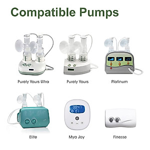 Maymom Non-Insert, One-Piece Small Flange Kit Compatible with Ameda Purely Yours, Ultra Breastpump (Flange 19 mm XS, Extra Samll), with Duckbill; Not Original Ameda Flange or Duckbill