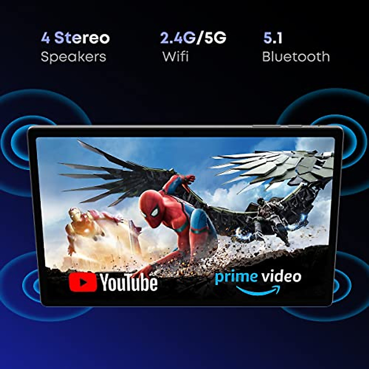 CHUWI Upgraded Android 12 Tablet, Hipad XPro 10.51'', 6GB RAM 128GB ROM, 1TB Expand, 4G LTE Tablets, Unisoc T616, Octa-Core, 13MP+5MP Triple Camera, FHD 1920x1200, BT5.0, 7000mAh, GPS, 5G WiFi