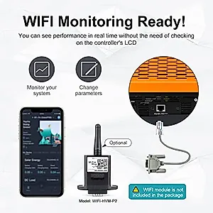 PowMr Solar Inverter 5500W 48V to 230Vac,Off-Grid Hybrid Power Inverter Built-in 110A MPPT Controller, Max.PV Input 6000W, 500V and fit for Lead-Acid, Lithium and no Battery