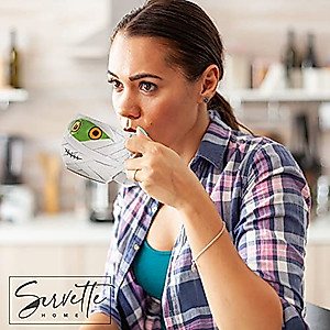 Servette Home Ceramic 10 ounce Halloween Soup Mug with Lid (Mummy)