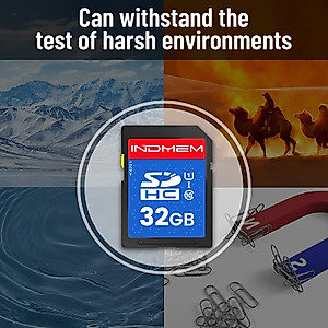 INDMEM SD Card 32GB (5 Pack) - SDHC Flash Memory Card UHS-I U1 Class 10 High-Speed Full HD Video Compatible with Digital Point-and-Shoot Cameras, HD Camcorders, DSLR and PC