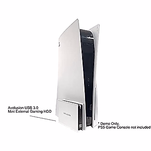 Avolusion Mini Pro-5X 2TB USB 3.0 Portable External Gaming Hard Drive - White (for PS5, Pre-Formatted) - 2 Year Warranty