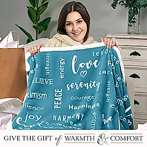 Get Well Soon Gifts for Women Men Throw Blanket, Inspirational Gift Blankets for Women, Sympathy Gifts Care Hug Healing Blanket, Calm Comfort Blanket Gifts, Thinking of You Gift for Women - Teal