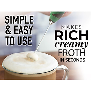 PRO MILK FROTHER WAND - ULTRA HIGH SPEED HANDHELD FROTHER - UPGRADED STAND - Powerful Handheld Mixer with Infinite Uses - Super Instant Electric Foam Maker with Stainless Steel Whisk (Camo)