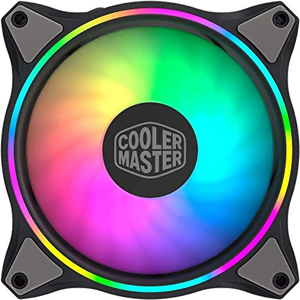 Cooler Master MasterFan MF140 Halo Duo-Ring Addressable RGB Lighting 140mm Fan, Absorbing Rubber Pads, PWM Static Pressure for 5V 3-Pin ARGB,NOT Work with 4-pin RGB or RGB+12V (Gen-2 MF140 Halo)
