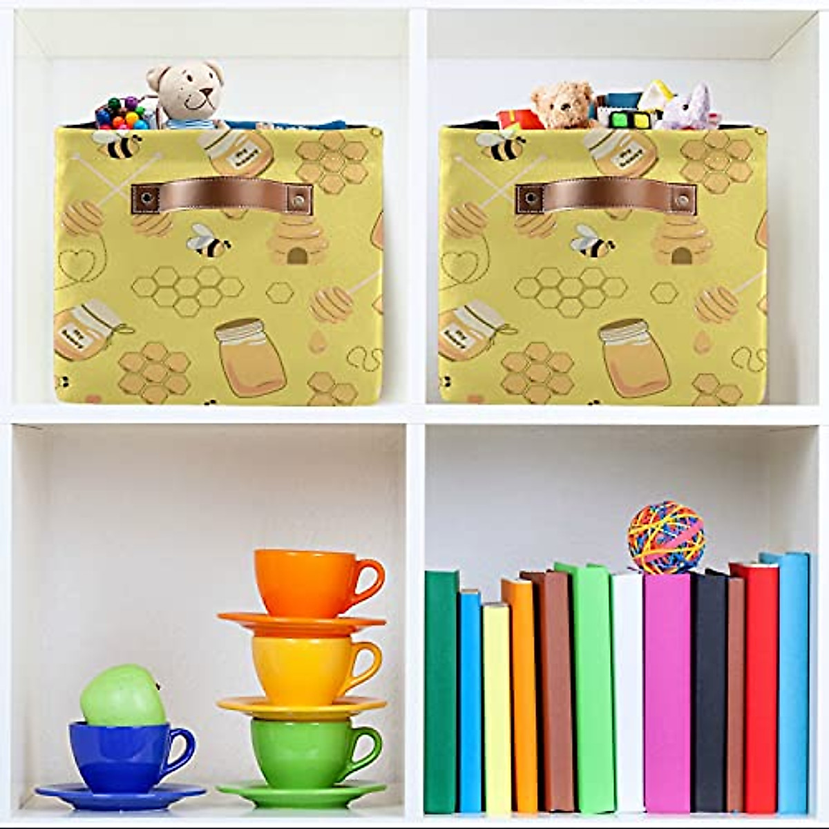 xigua Bee Honey Storage Bin for Toy Storage Basket Dirty Clothes Sundries Office Home Closet Organizer Shelf Cube Box Waterproof Laundry Basket