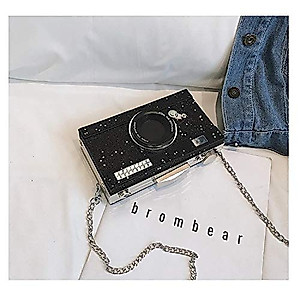 moderngenic Fashion 'Camera' Handbag, Envelope Clutch, Cross-body Shoulder Purse, Soft PU Leather Handbag for Women/Girls (Black)