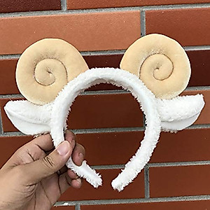 Sheep Hair Bands Cute Plush Ear Men Goat Horn Animal Cartoon Show Christmas Card Issuers Headdress Playground