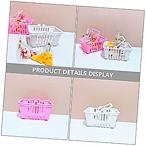 Operitacx 30 pcs Baskets Basket Shopping Picnic Kids Playthings Grocery Decorative with Plastic Supply Children for Handles House Fake Boys Scale Wear-resistant Miniature Mini Toys