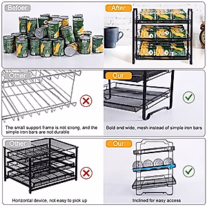 BTideas Can Organizer for Pantry, 3 Tier Stackable Can Rack Organizer, Canned Goods Organizer for Pantry, Holds Upto 36 Cans for Kitchen Cabinet or Pantry