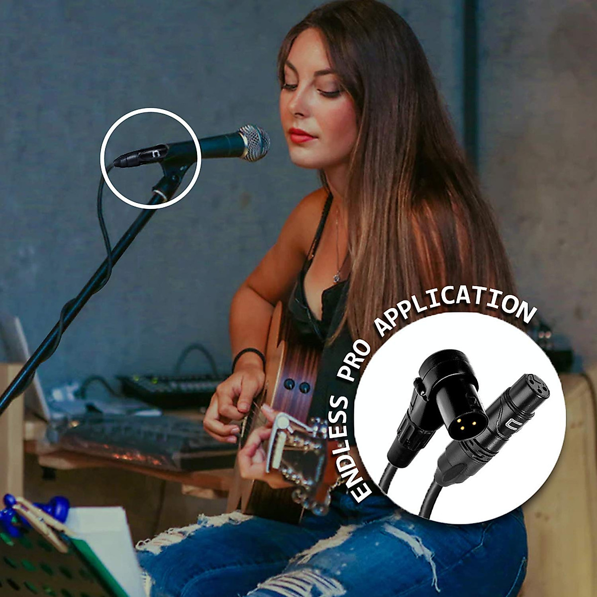 Balanced XLR Cable Right Angle Male to Straight Female - 1.5 Feet Black - Pro 3-Pin Microphone Connector for Powered Speakers, Audio Interface or Mixer for Live Performance & Recording