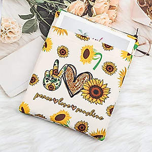MNIGIU Funny Sunflower Book Sleeve Peace Love Sunshine Book Protector Cover Sunflower Themed Gifts for Book Lover (Sunflower)