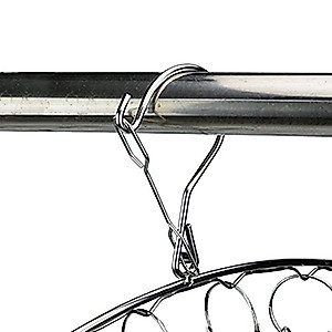 Z ZICOME 2 Pack Stainless Steel Hanging Drying Rack Clothes Hanger with 10 Clips for Drying Small Items, Socks, Underwear, Diapers, Bras, Baby Clothes, Towels, Face Masks, Gloves