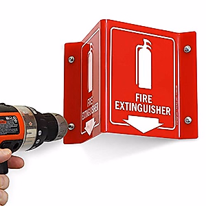 SmartSign “Fire Extinguisher” Projecting Sign with Arrow | 6" Polished Acrylic