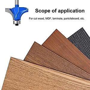MEIGGTOOL 7Pcs 1/4"Inch Shanks Roundover Edging Router Bit Set,Round Radius: 1/2",3/8",5/16",1/4",7/32",3/16",1/8"