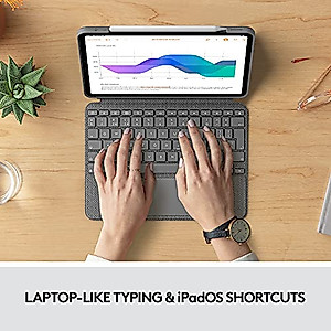 Logitech Combo Touch iPad Pro 11-inch (1st, 2nd, 3rd, 4th gen - 2018, 2020, 2021, 2022) Keyboard Case - Detachable Backlit Keyboard, Click-Anywhere Trackpad - Oxford Gray; USA Layout