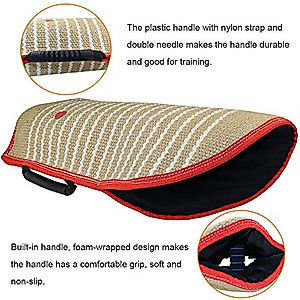 Dog Bite Training Set - Dog Bite Sleeve, Dog Bite Pillow Tug Toy, Dog Training Stick - Professional Training Equipment for Training, Biting, Interactive, Fetch, K9, Puppy (Transverse Stripe)