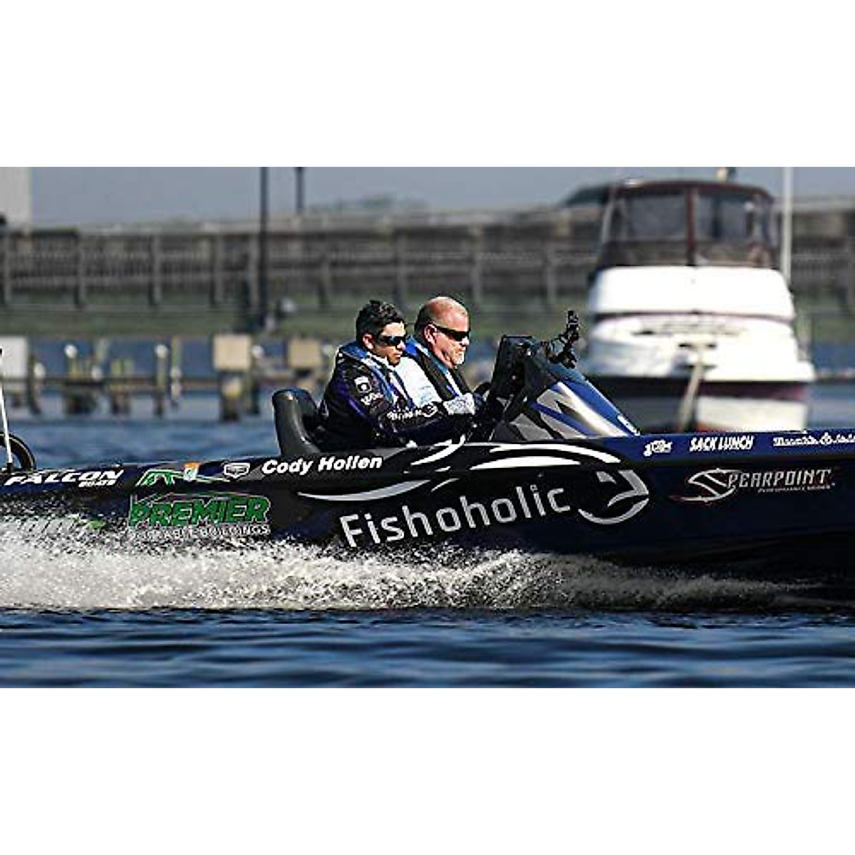 Fishoholic Pro Series Polarized Fishing Sunglasses w' Rubber Accents - Free Case & Pouch - UV400 Sun Protection - Fishing Gift (GB-BLU-gry)