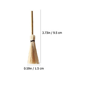 10Pcs Mini Broom Straw Craft Decoration Miniature Witch Broom Decoration Dollhouse Mini Room Scenery Accessory